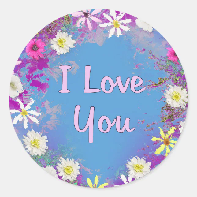 I Love You Classic Round Sticker | Zazzle