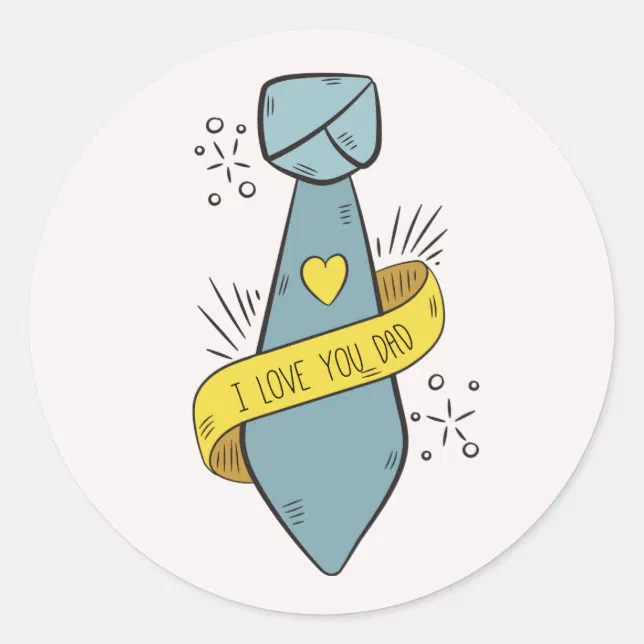 I Love You Dad Father's Day | Sticker | Zazzle
