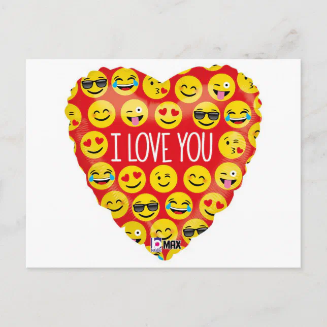 I love you emoji heart postcard | Zazzle