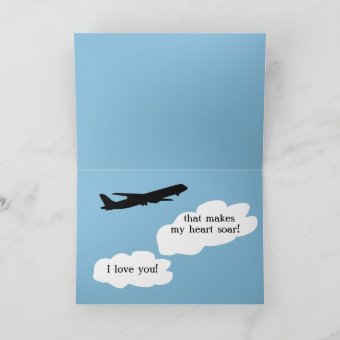 I Love You Fathers Day Pilot Jet Airplane Flying Card | Zazzle