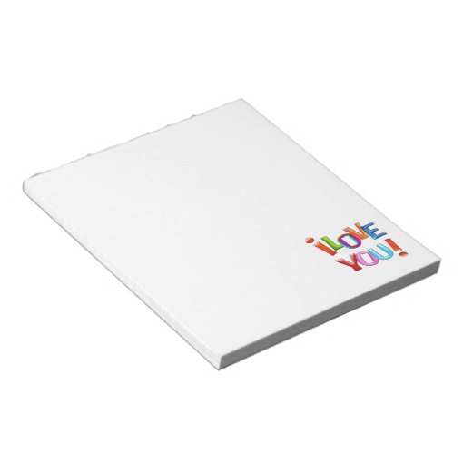 i LOVE YOU ! fun colourful 3d-like Letterhead Notepad | Zazzle