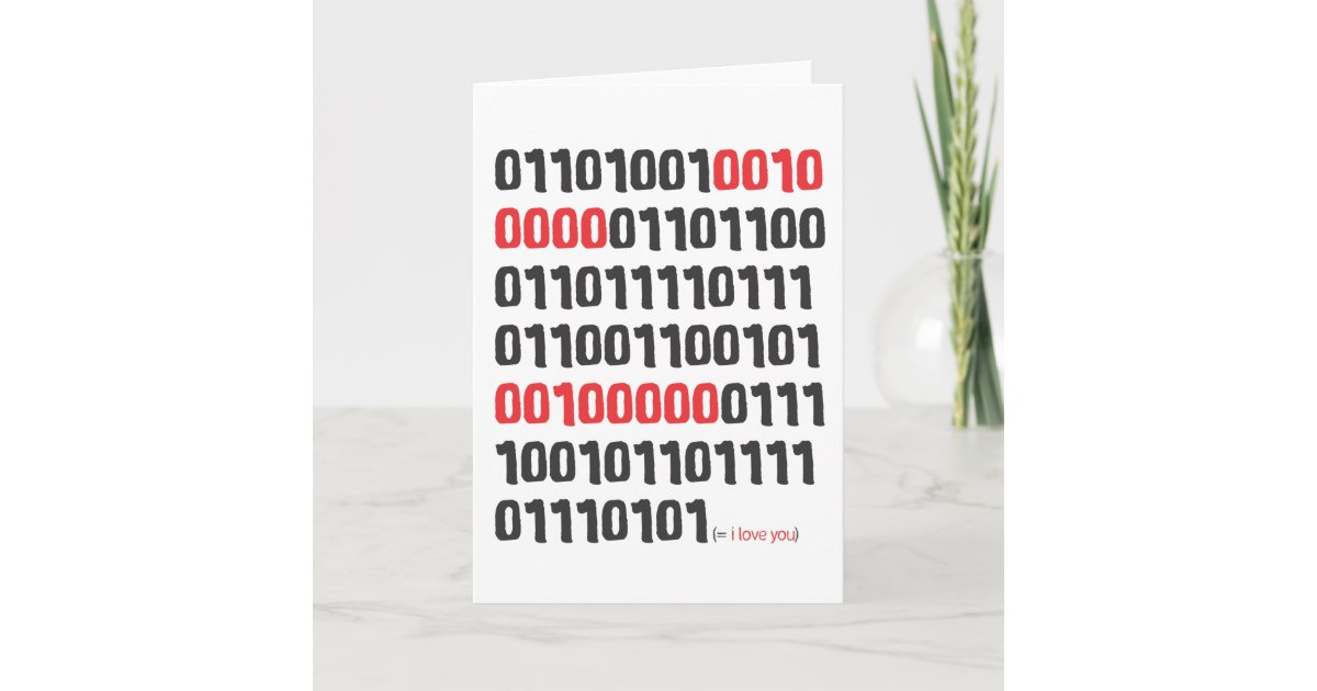 I love you in Binary Code Card | Zazzle
