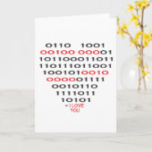 "I love you" in Binary Code - Heart Card | Zazzle