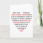 "I love you" in Binary Code - Heart Card | Zazzle