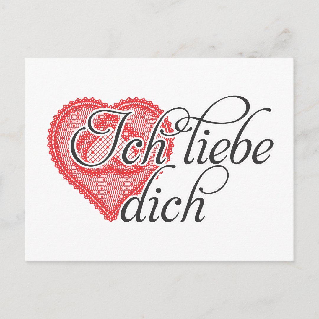 I love you in German Postcard | Zazzle