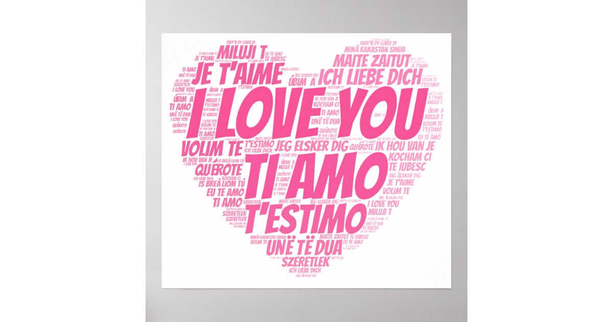 I love you languages around the world poster | Zazzle