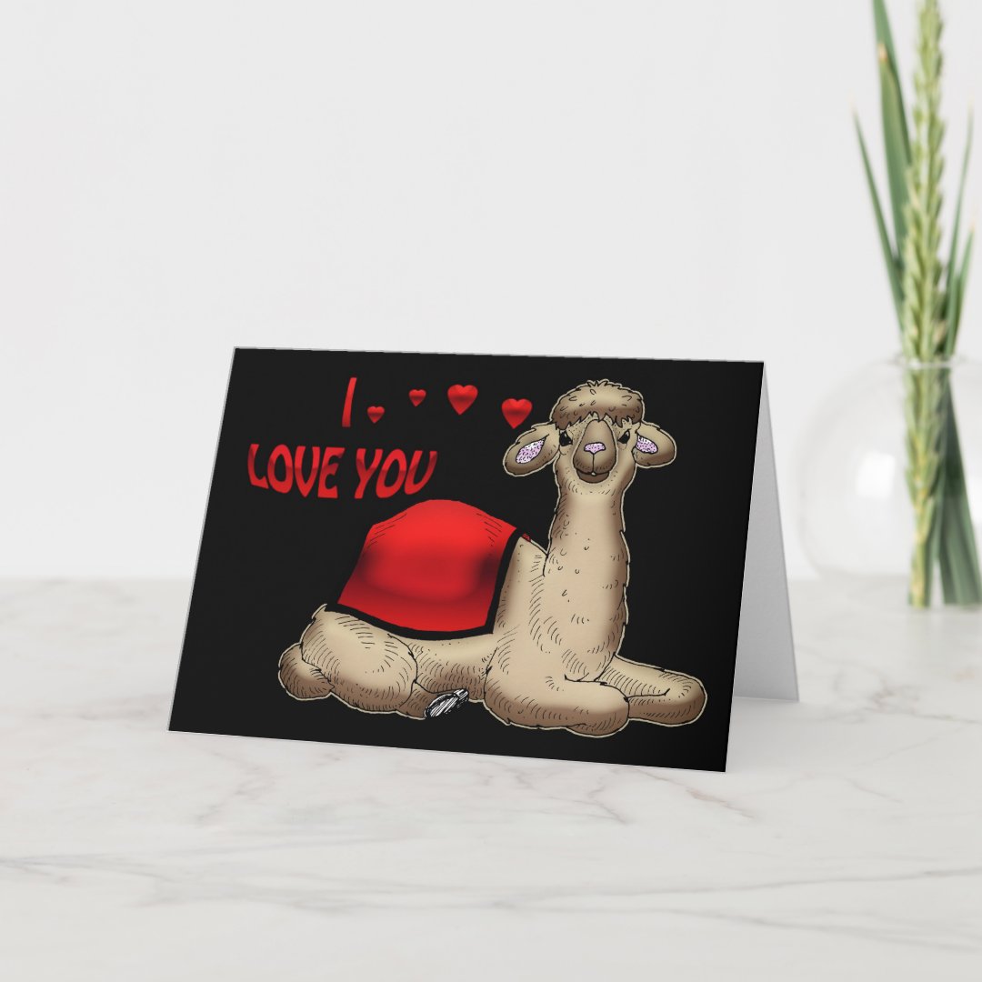 I love you Llama cute valentine's day card | Zazzle
