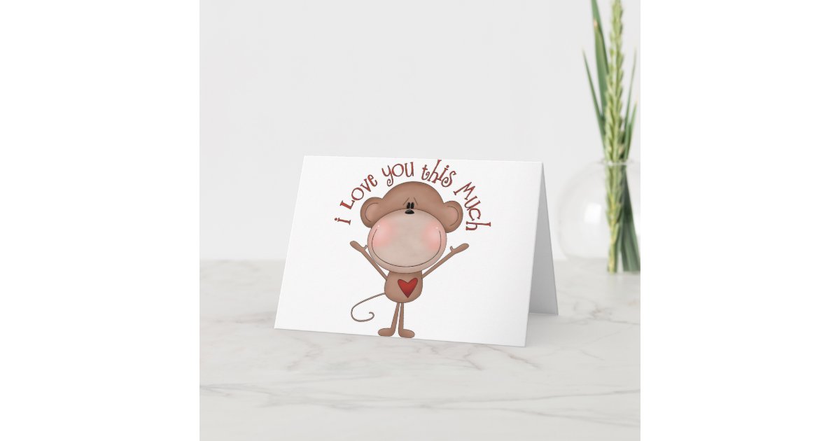 I love you MONKEY Holiday Card | Zazzle