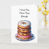 I Love You More Than Donuts | Cute Birthday Card | Zazzle