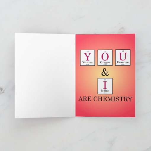 I Love You (Periodic Table Elements) Card | Zazzle