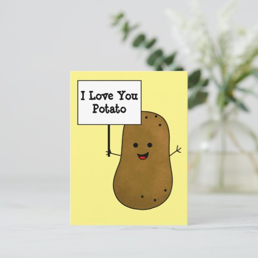 I Love You Potato Postcard | Zazzle
