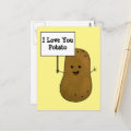 I Love You Potato Postcard | Zazzle