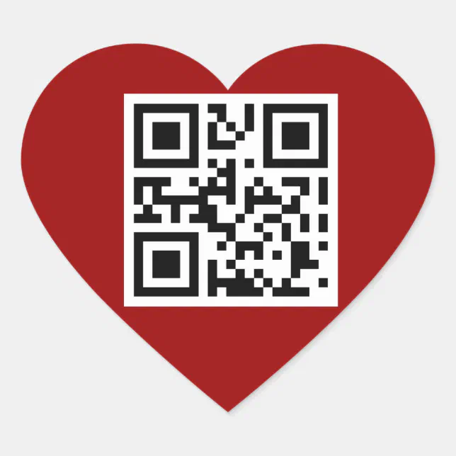I Love You QR Code Heart Sticker | Zazzle
