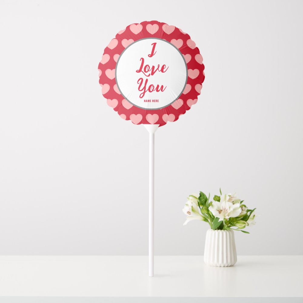 I Love You Romantic Valentines Day Hearts Name Balloon sold by Peria ...