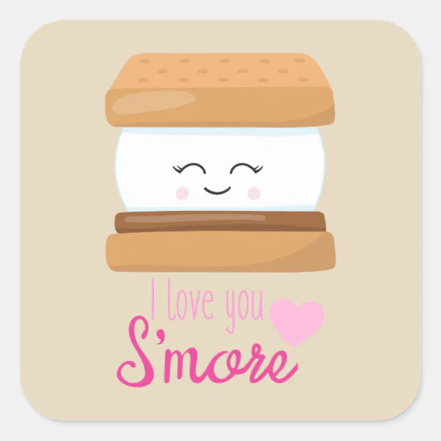 I love you Smore word art un sticker | Zazzle