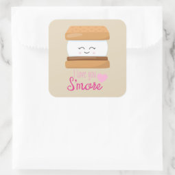 I love you Smore word art un sticker | Zazzle