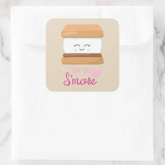 I love you Smore word art un sticker | Zazzle