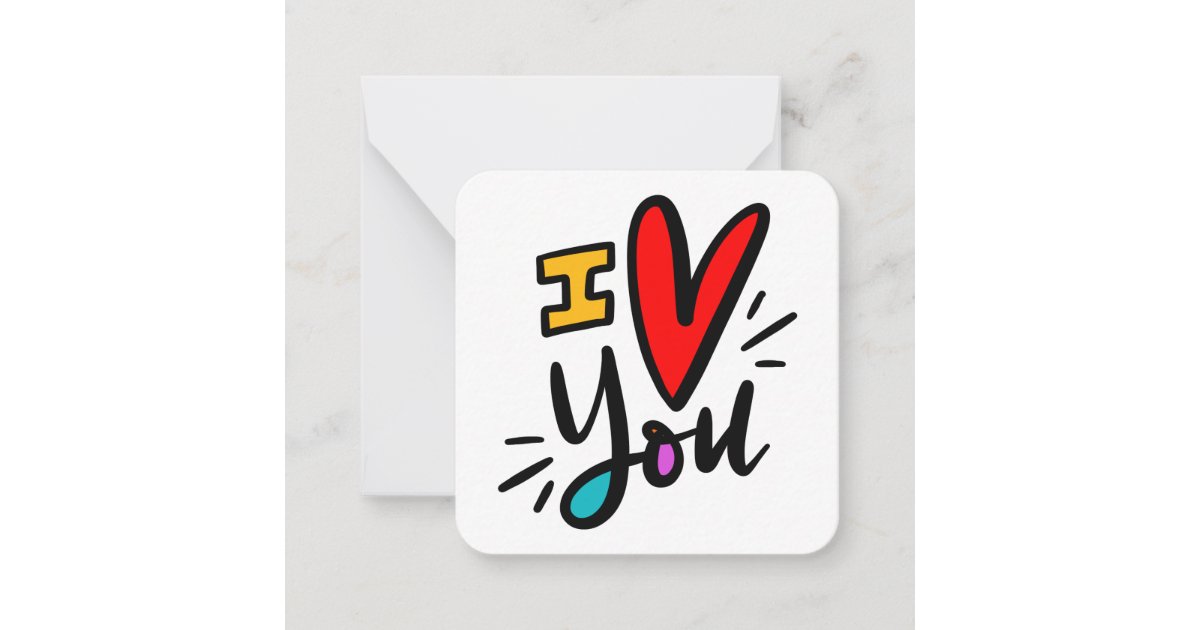 I love You Tiny Note Cards | Zazzle