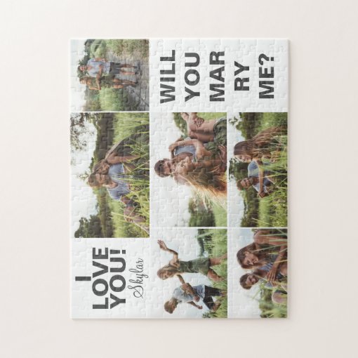 I Love You! Will You Marry Me Photo Collage Jigsaw Puzzle | Zazzle