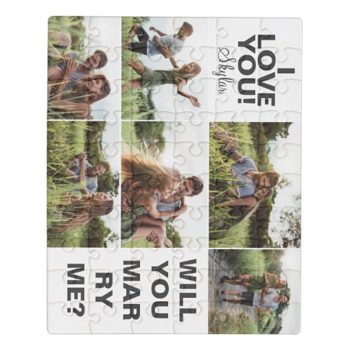 I Love You! Will You Marry Me Photo Collage Jigsaw Puzzle | Zazzle