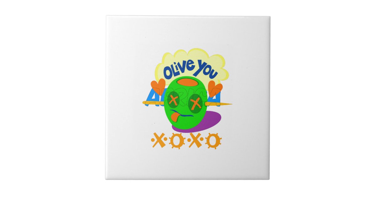 I Love You XOXO beautiful amazing Graphic text Art Tile | Zazzle