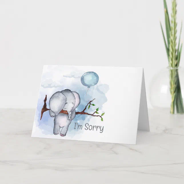I’m Sorry Sad Elephant Card | Zazzle