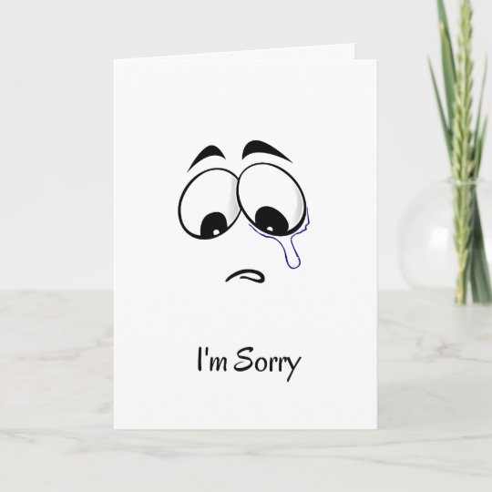 I’m Sorry Sad Face Card | Zazzle.com