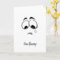 I’m Sorry Sad Face Card | Zazzle