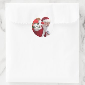I Met Santa Classic Round Sticker | Zazzle