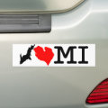 I ♥ MI (I heart Michigan) bumper sticker | Zazzle
