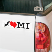 I ♥ MI (I heart Michigan) bumper sticker | Zazzle