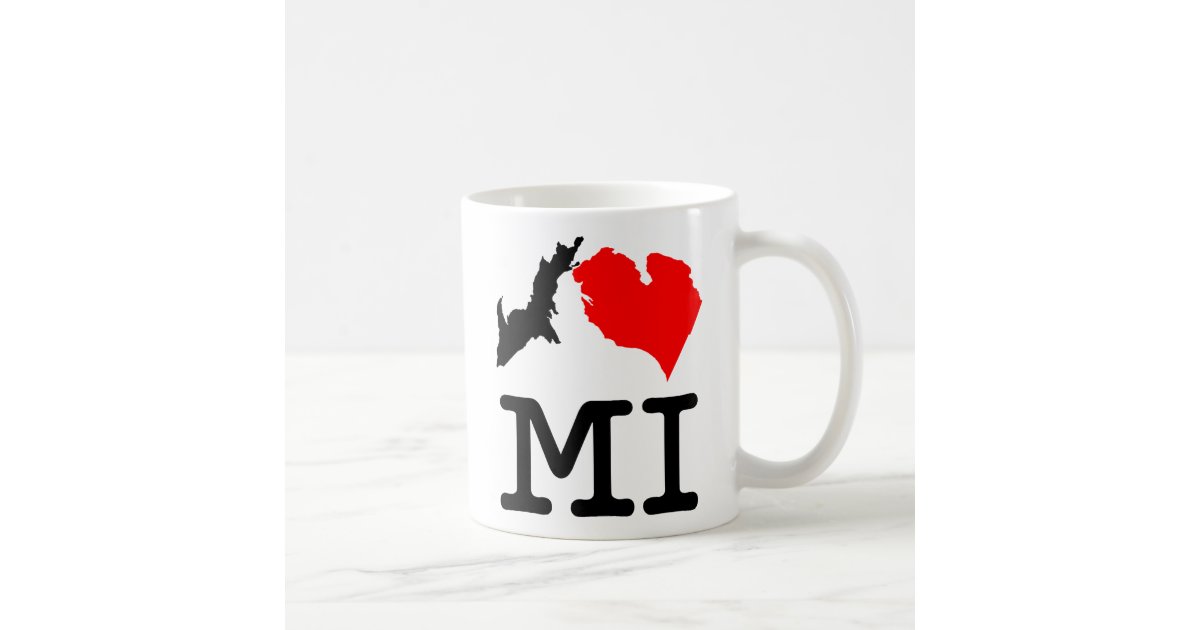 I ♥ MI (I heart Michigan) two-sided mug | Zazzle