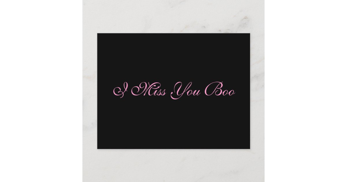 "I Miss You Boo" Postcard | Zazzle