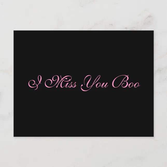 "I Miss You Boo" Postcard | Zazzle