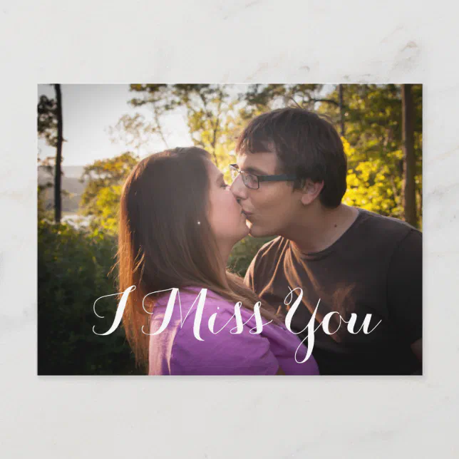 I Miss You Custom Photo romantic Postcard | Zazzle