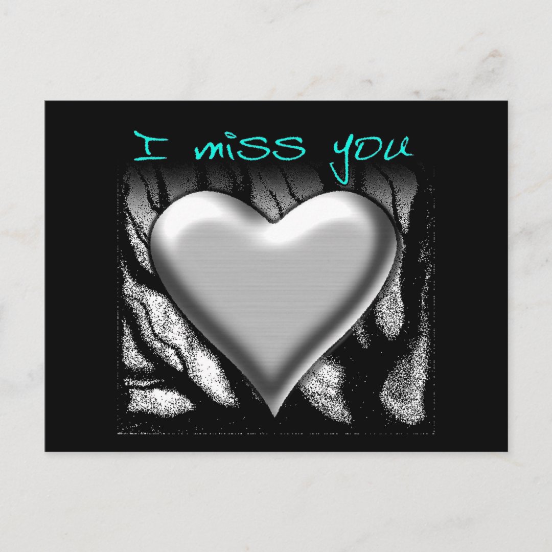 I Miss You Heart Postcard | Zazzle