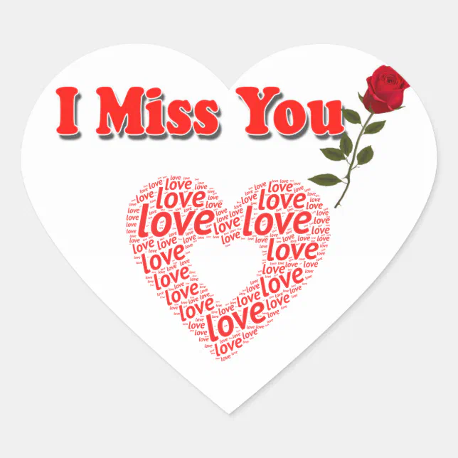 I miss you heart sticker | Zazzle
