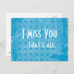 I miss you postcard | Zazzle