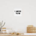 I miss you with snow font poster | Zazzle