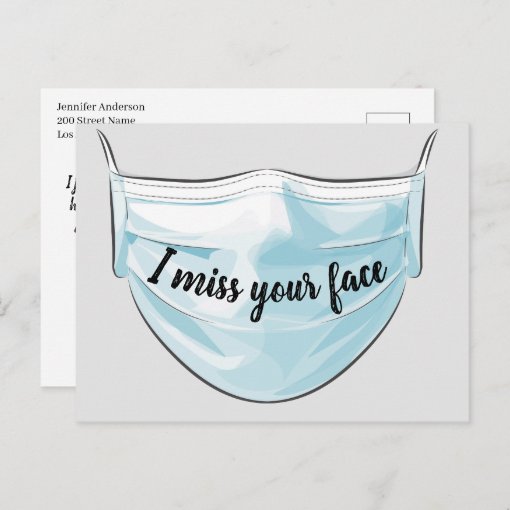 I miss your face postcard | Zazzle