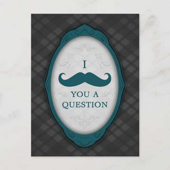 I Mustache You A Question Elegant Frame Invitation Postcard | Zazzle