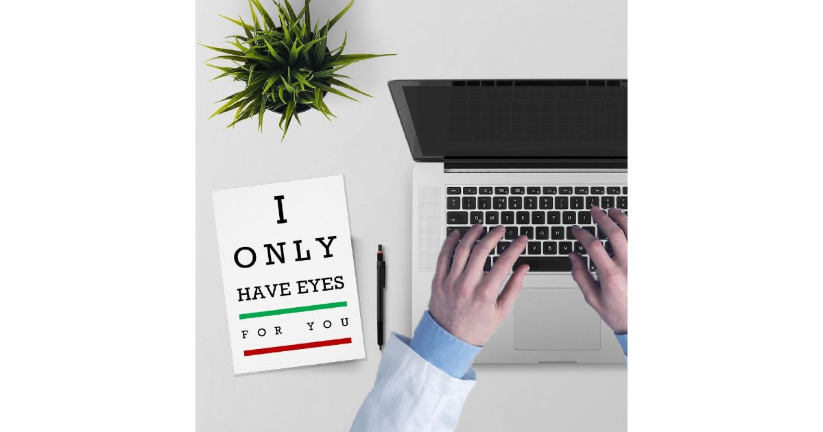 I only have eyes for you eye chart Valentine Holiday Card | Zazzle