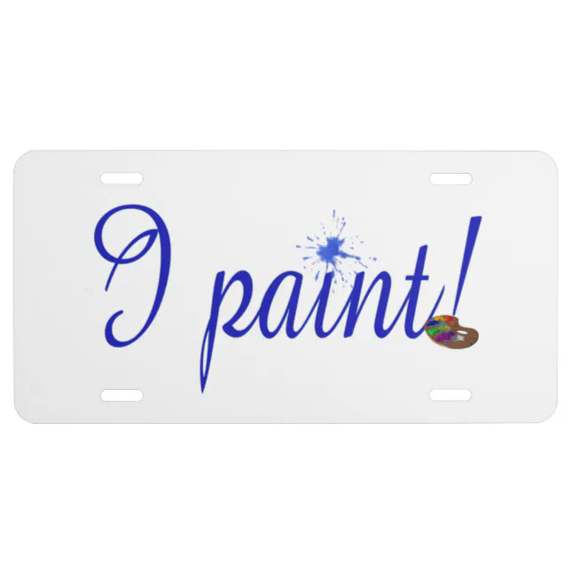 I paint License Plate | Zazzle