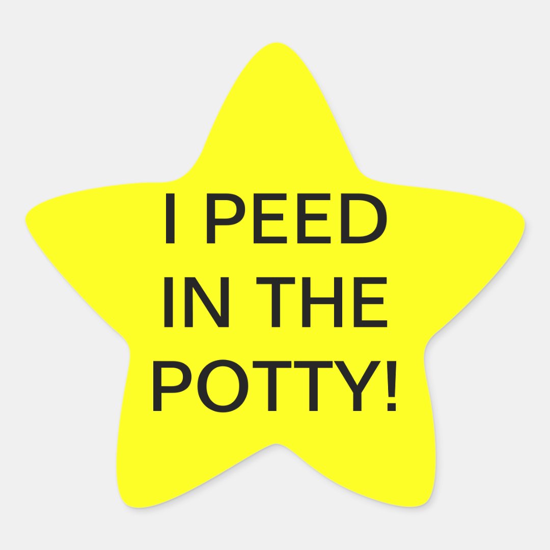 I PEED IN THE POTTY! - star stickers | Zazzle