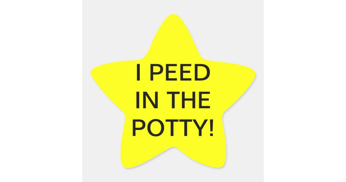I PEED IN THE POTTY! - star stickers | Zazzle
