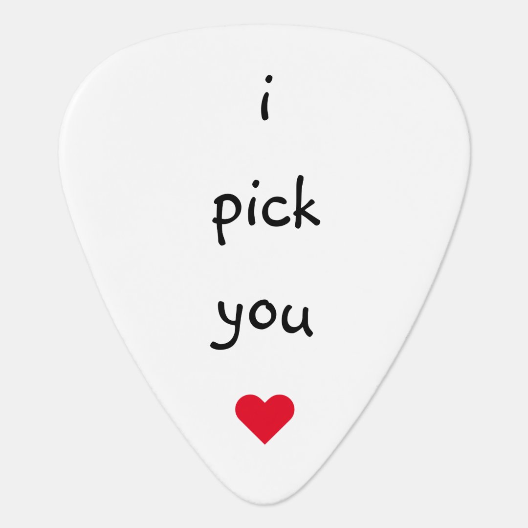 I Pick You New Love Heart Celluloid Guitar Pick | Zazzle