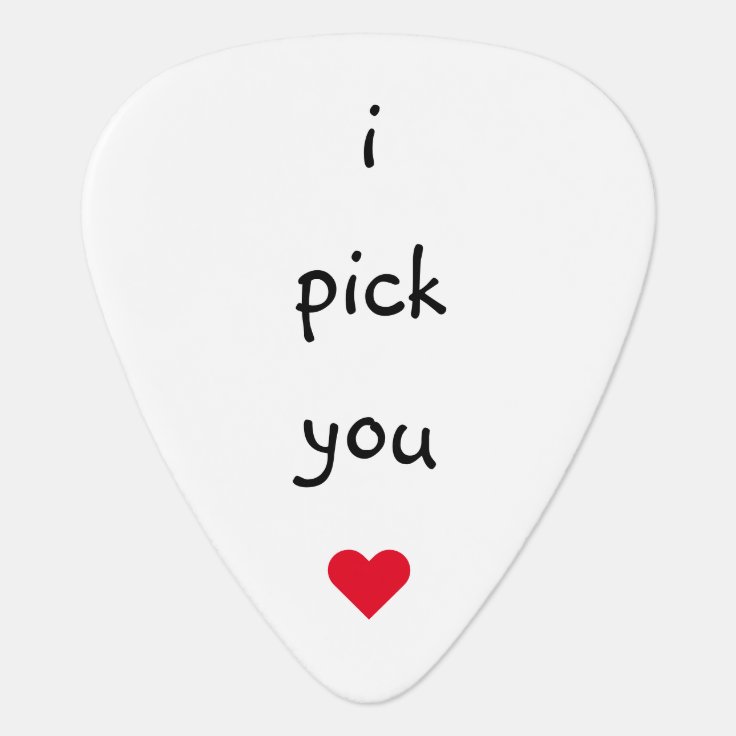I Pick You New Love Heart Celluloid Guitar Pick | Zazzle