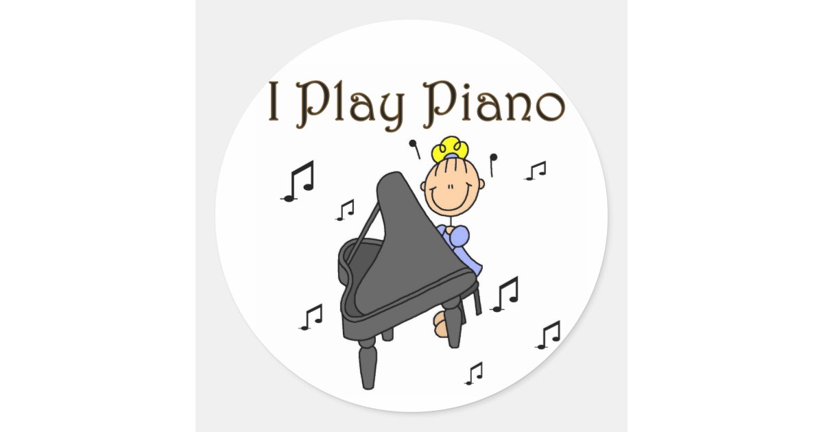 I Play Piano Stickers Sticker | Zazzle