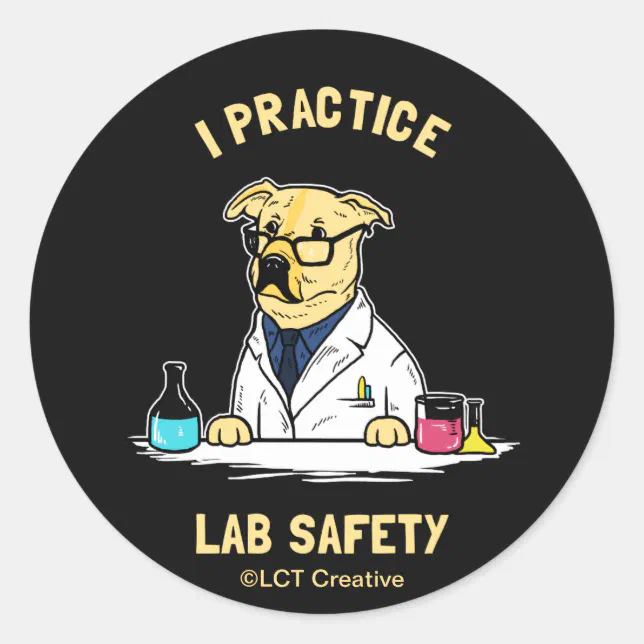 I Practice Lab Safety Classic Round Sticker | Zazzle
