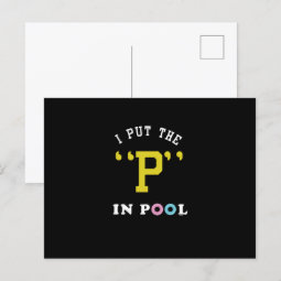I Put The P In The Pool Swimmer Holiday Postcard | Zazzle